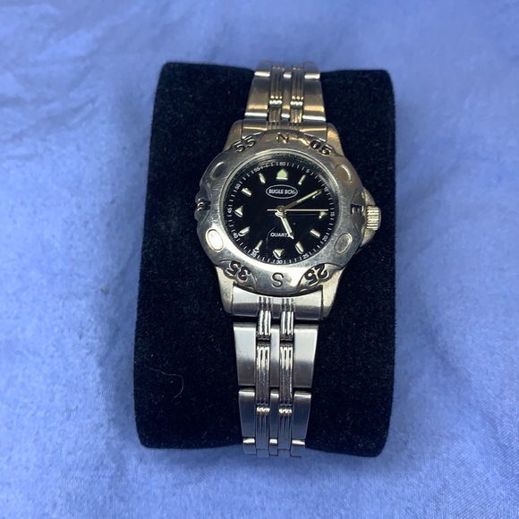 Bugle Boy | Accessories | Vintage Bugle Boy Black Quartz Face Stainless ...